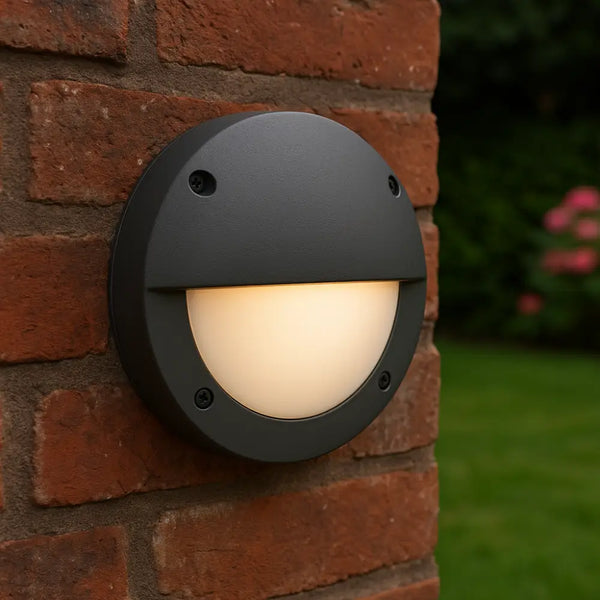 Dark Grey Security Bulkhead Wall Lights for Outdoor Garden Spaces ...