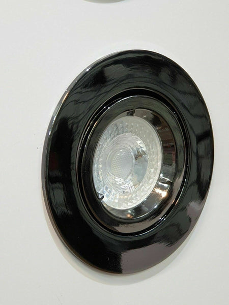 Black chrome GU10 Scoop Tilt Directional Recessed Ceiling Spotlight ...